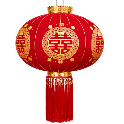 喜字灯笼电池遥控植绒圆形大门