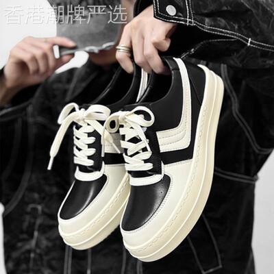Houston Shoes！RO低帮厚底大头帆布鞋男通勤美式奶香底休闲板鞋