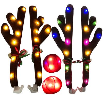 LED Glowing Antlers Christmas Car Decoration Accessories Car