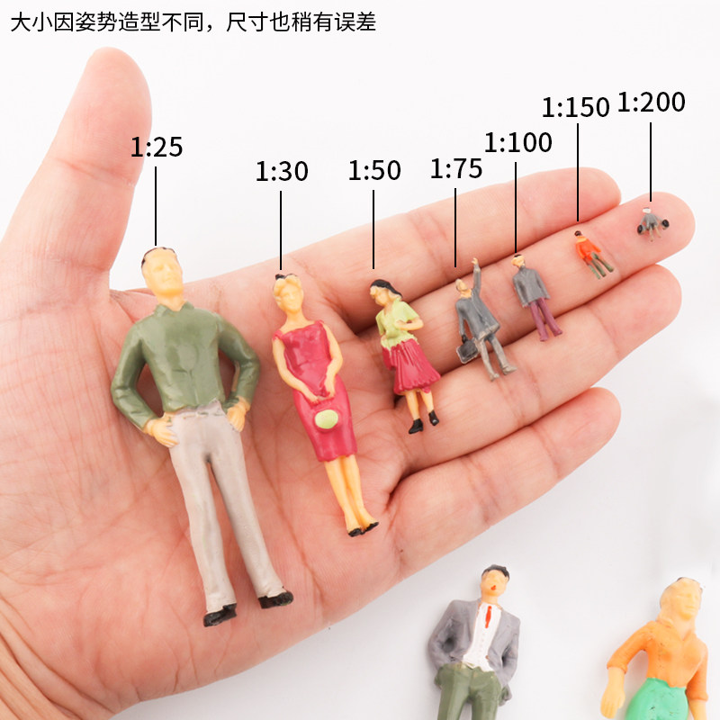 彩色人偶DIY手工沙盘建筑模型材料模型小人场景微缩小人 人物模型