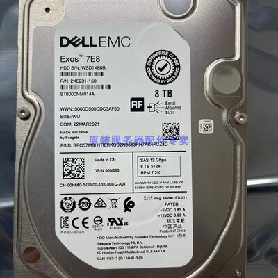 ST8000NM014A 8TB 12G 3.5 SAS 00N660 服务器硬盘R740 R730议价
