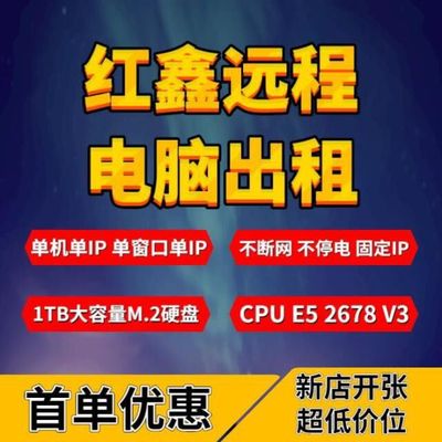远程电脑出租单窗口云电脑模拟器虚拟机多开工作室渲染服务器租用