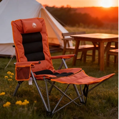 索度五档可收纳加棉折叠躺椅