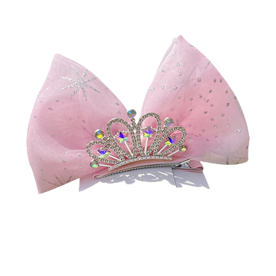 女童立体公主蝴蝶结皇冠发夹