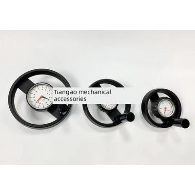 铝合金双幅数字手轮 尼龙塑料机械带表手柄手摇柄 圆形刻度手轮