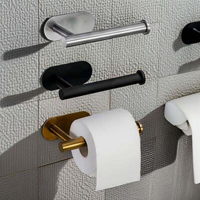 Adhesive Toilet Roll Paper Holder Organizer Wall Mount