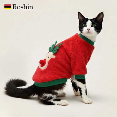 Roshin秋冬加绒防掉毛猫卫衣
