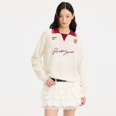 REVAN芮范设计师款气质球衣风卫衣款毛衣RL10601131