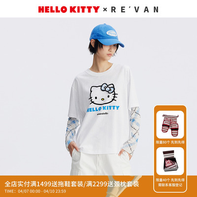 【蒋依依同款】REVAN芮范HelloKitty白色T恤RL71001459