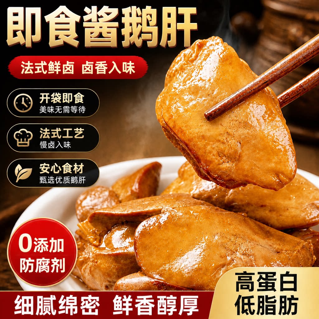 即食酱鹅肝整盒卤味夜宵法式风味麻辣鹅肉类熟食解馋小吃零食休闲