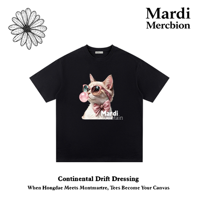 MardiMercredi重磅纯棉小猫T恤