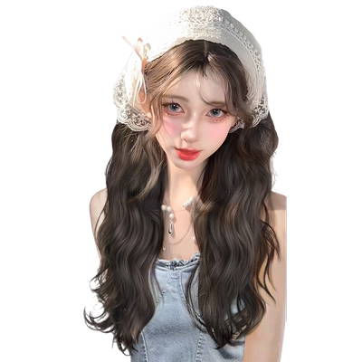 LSN/洛丝娜头巾假发一体甜美可爱