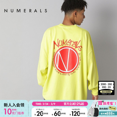 NUMERALS T恤男春季新款运动宽松流行气质个性印花长袖上衣140355