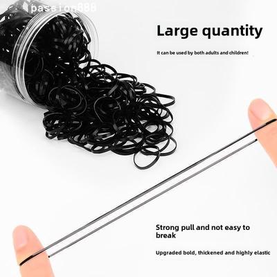 Small rubber band hair accessory headband 小皮筋纯黑发饰罐装