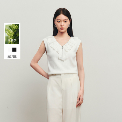 【莱赛尔醋酸】丽雪leisure2026夏季新款针织衫V领套头毛衫女
