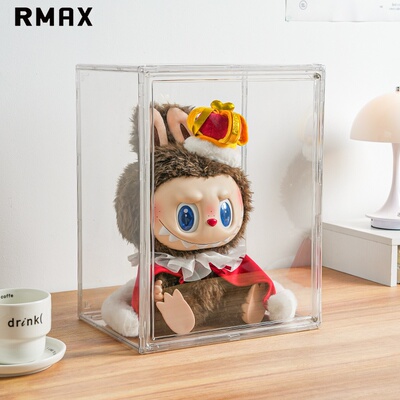 RMAX盲盒收纳展示架泡泡玛特大容量亚克力透明防尘手办展示盒柜子