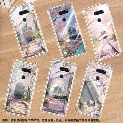 适用LGV50手机壳防摔LGG8硅胶火车风景气囊壳LGG8X高级感LGVelvet全包边LGV40潮流商务男女款简约保护套