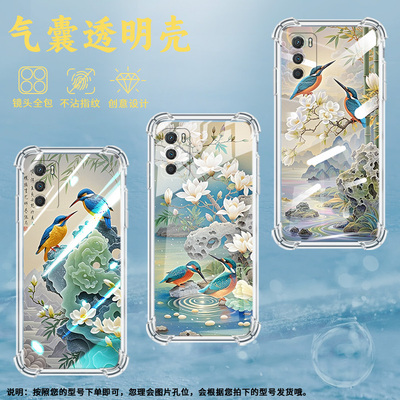 适用MotoG505G气囊壳翠鸟摩托罗拉G22四角防摔MotoG20手机壳MotorolaG42高级感XT2128-1时尚保护套