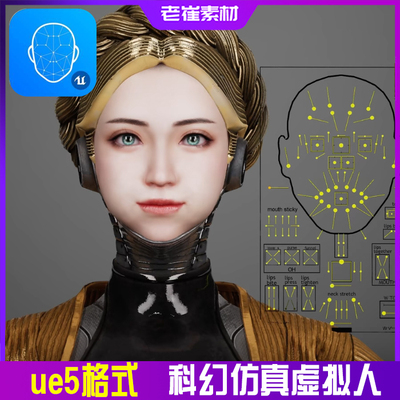 UE5 虚拟5科幻数字人物 角色面部表情3D模型包 MetaHuman虚拟形象