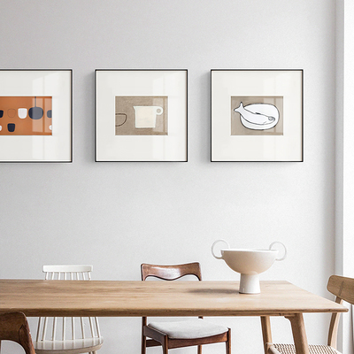 小众简约北欧文艺抽象餐厅墙挂画简约静物覆古艺术饭厅现代装饰画