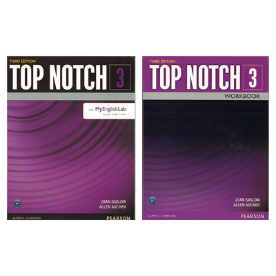 培生欧美主流英语教材Top Notch 3级别 第三版 学生书练习册 英文原版 高中大学成人经典教材 含在线资源