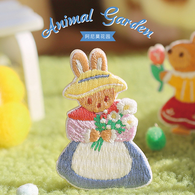 自粘可爱动物刺绣布贴衣服装饰贴