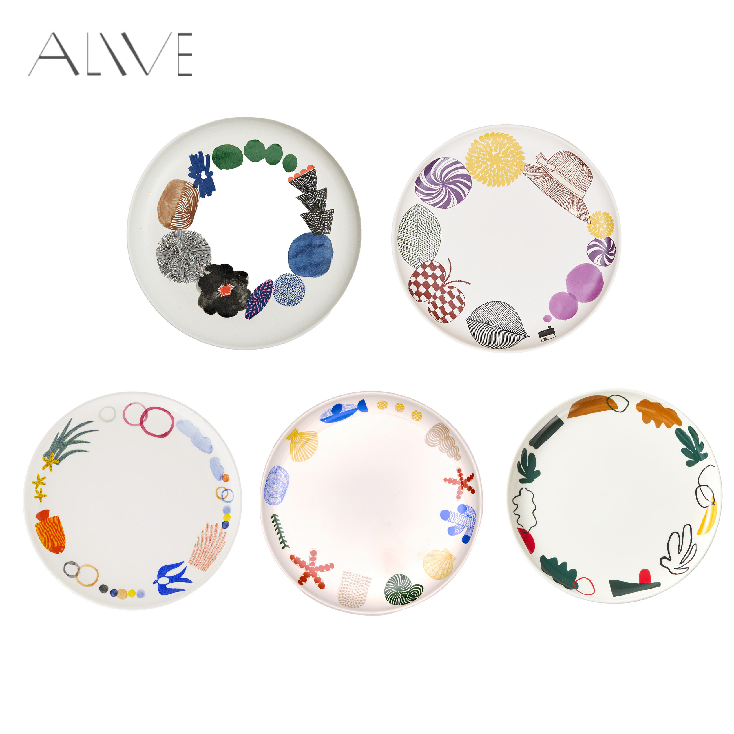 Alive芬兰插画西餐餐具套装沙拉盘餐盘甜品盘托盘意面盘乔迁送礼