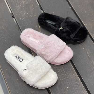 PUMA彪马女拖鞋毛绒运动毛绒拖鞋