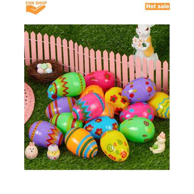 72 PCs Plastic Printed Bright Easter Eggs 2.3