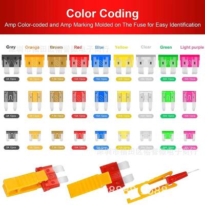 306PCS中号+小号+迷你号保险片铝插片混搭套装汽车保险丝片盒装