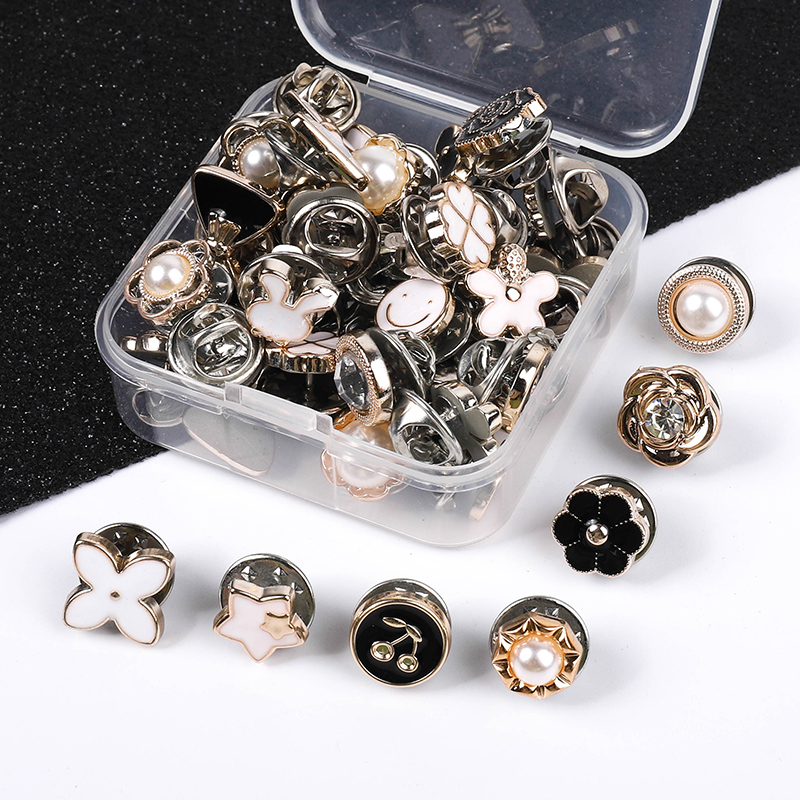 免缝钉扣防走光扣衬衫纽扣女开衫暗扣珍珠扣子可拆卸隐形按扣百搭_虎窝淘