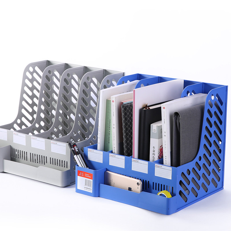 加厚文件架立式多层文件框四栏三栏三层办公用品大全四联资料架档案袋文件夹收纳盒置物盘学生用书架笔筒书立_虎窝淘