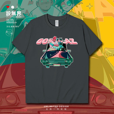 英国虚拟乐队Gorillaz汽短袖T恤