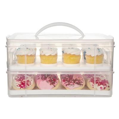 10 12 inch folding plastic portable cake box Paper cup Muffi