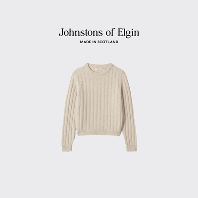 【3期免息】Johnstons of Elgin八股精纺平纹圆领羊绒衫纯色毛衣