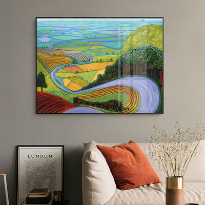 故乡的田野 Dfavid Hockney 霍克尼 世界名画 客厅沙发装饰画挂画