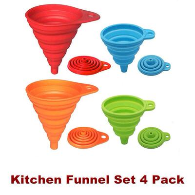 Kitchen Foldable Silicone Collapsible Funnels Gadgets