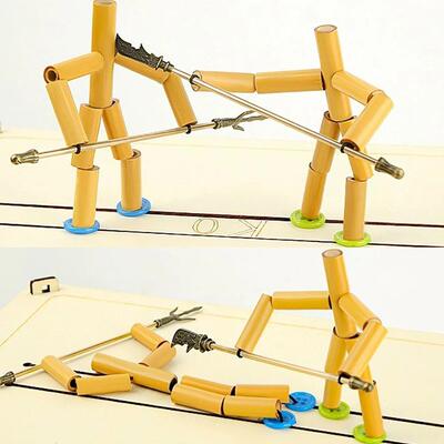 DIY Small Bamboo Man Two Player Battle Fun Interactive Party