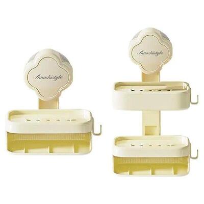 Shower Soap Holder Suction Cup Double Layer Suction Soap