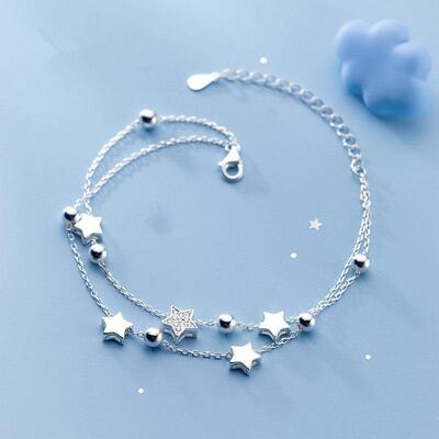 VENTFILLE 925 Sterling Silver Star Bracelet Fashion Korean