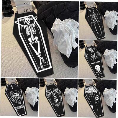 .New Halloween Gothic Demon Carpets Skulls Cross Floor Non-