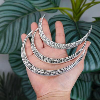 Filigree Celtics Moon Hair Forks For Women Viking Raven 3D M