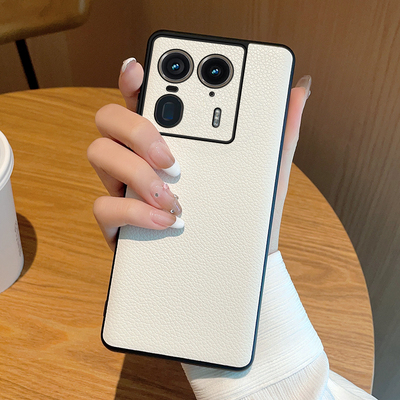 适用于摩托罗拉X50Ultra手机壳肤感荔枝纹新款motoX50ultra个性时尚手机套网红女款超薄全包防摔保护套