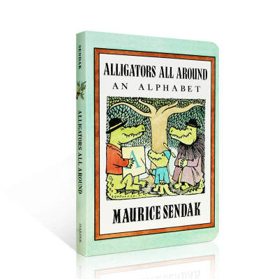 英文原版绘本 Alligators All Around 小鳄鱼学字母 纸板书 廖彩杏书单 名家Maurice Sendak