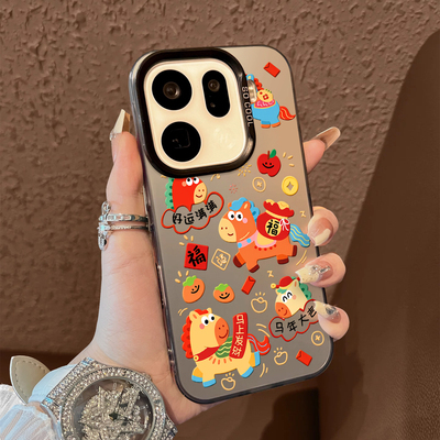 适用于OPPOFindx9pro手机壳马年大吉支架彩银新品x7ultra至尊版男女款全包x6/x5防摔保护套简约findx8