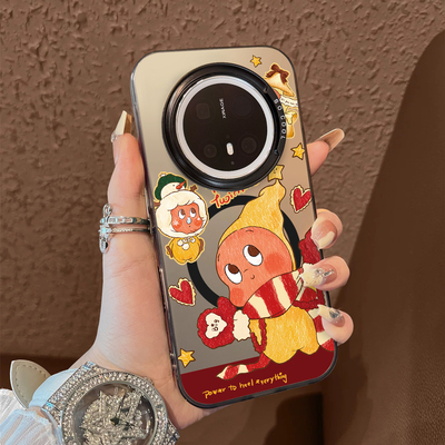 适用于华为mate80promax手机壳雪人星星人支架60简约50系列磁吸彩银40+套新品30epro防摔男女款保护套70air