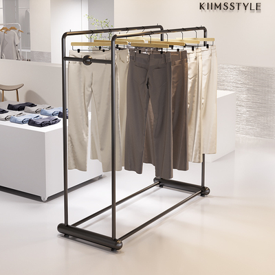 服装店专用展示架落地式双排挂衣服架子男装女装裤子中岛陈列货架