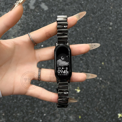 适用小米手环10/9/8手表带夏天新款不规则nfc版陶瓷版智能运动76543手腕带高级感金属九八代表链女生夏季手链