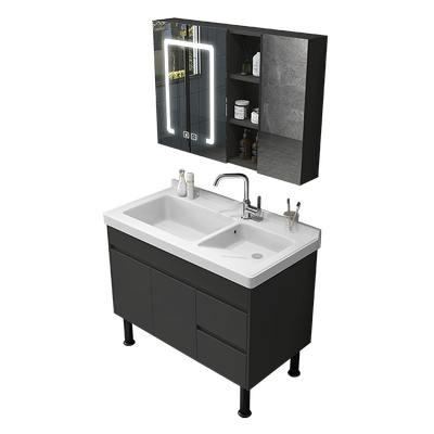 搓衣板浴室柜银莎陶瓷一体盆