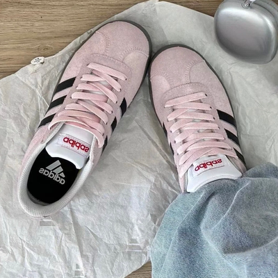 【定制球鞋】adidas neo VL Court 2.0 西尔维娅 浅粉  HQ1802